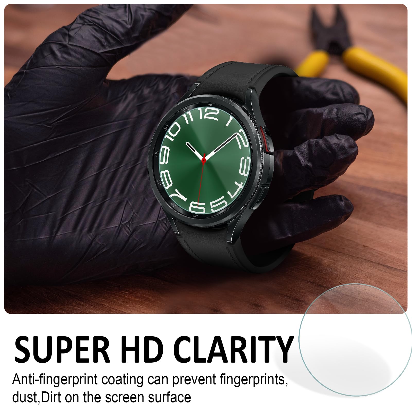 [4 Pack] for Samsung Galaxy Watch 6 Classic 47mm Screen Protector,Tempered Glass Screen Protector Protective Film Cover Accessories for Galaxy Watch 6 Classic 47mm (NOT for Other Models)