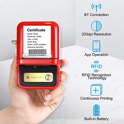 VIBY Label Printer Portable BT Thermal Label Maker Sticker Printer with RFID Recognition for Labeling Price Name Printing