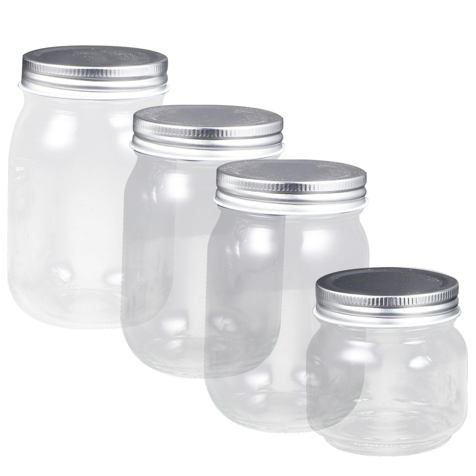 4pcs Small Honey Jar Sugar Scrub Jars Mason Jars Transparent Jam Containers Sealed Honey Jars Jam Clear Jars for Home Kitchen Jam Jars Clear Glass Jars Lidded Jam Jars Sealing Jars
