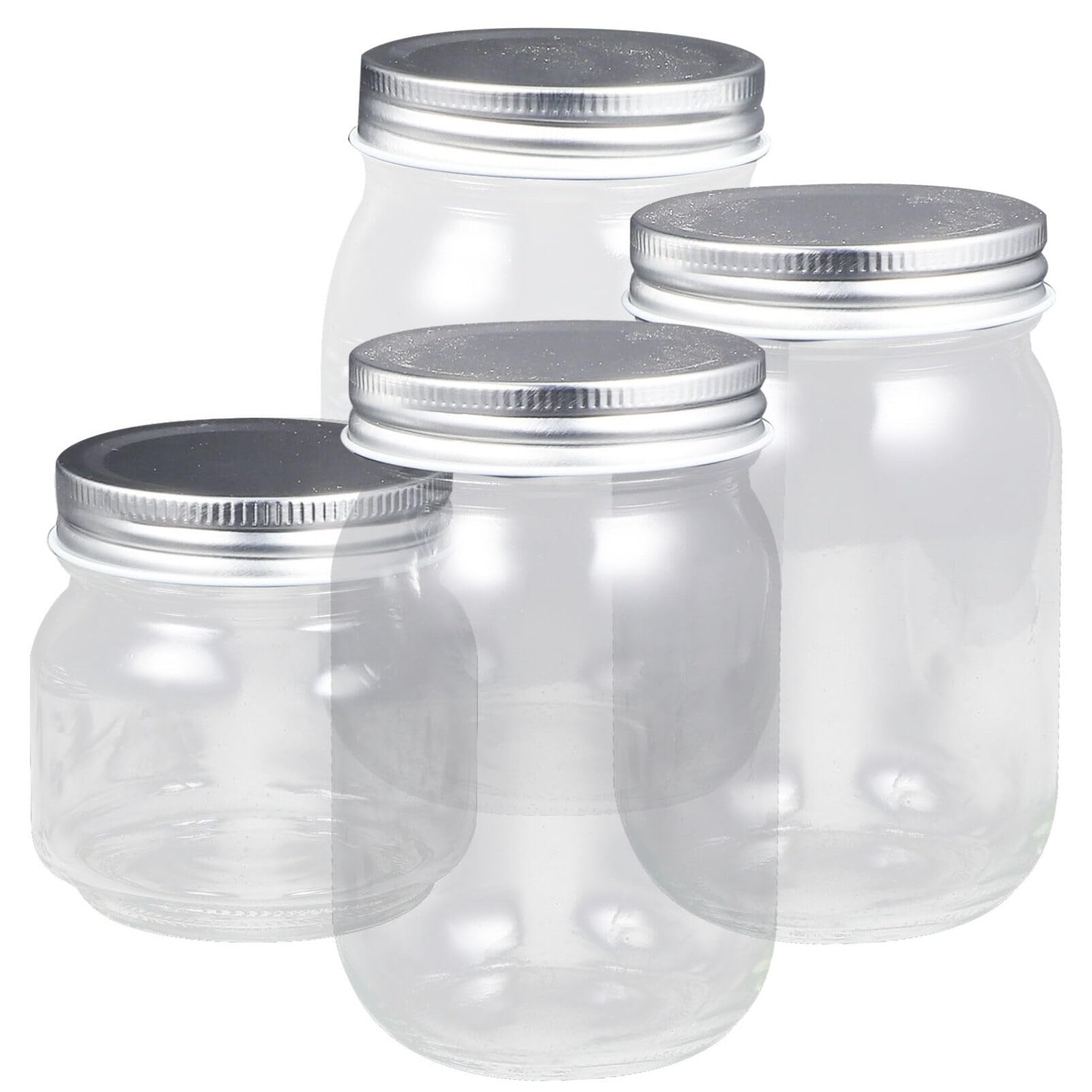 4pcs Small Honey Jar Sugar Scrub Jars Mason Jars Transparent Jam Containers Sealed Honey Jars Jam Clear Jars for Home Kitchen Jam Jars Clear Glass Jars Lidded Jam Jars Sealing Jars