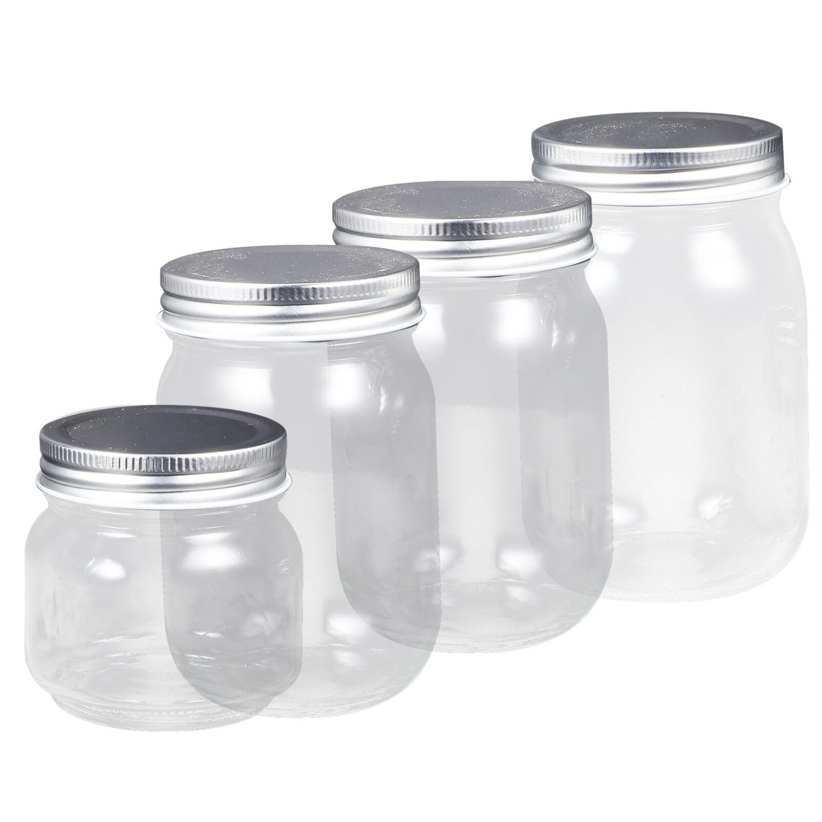 4pcs Small Honey Jar Sugar Scrub Jars Mason Jars Transparent Jam Containers Sealed Honey Jars Jam Clear Jars for Home Kitchen Jam Jars Clear Glass Jars Lidded Jam Jars Sealing Jars