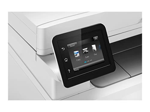 HP Color Laserjet Pro M283cdwD Wireless All-in-One Laser Printer, Print Scan Copy Fax, Auto 2-Sided Printing, Remote Mobile Print, 22ppm, 260-Sheet, 256MB, White - Bundle with JAWFOAL Printer Cable