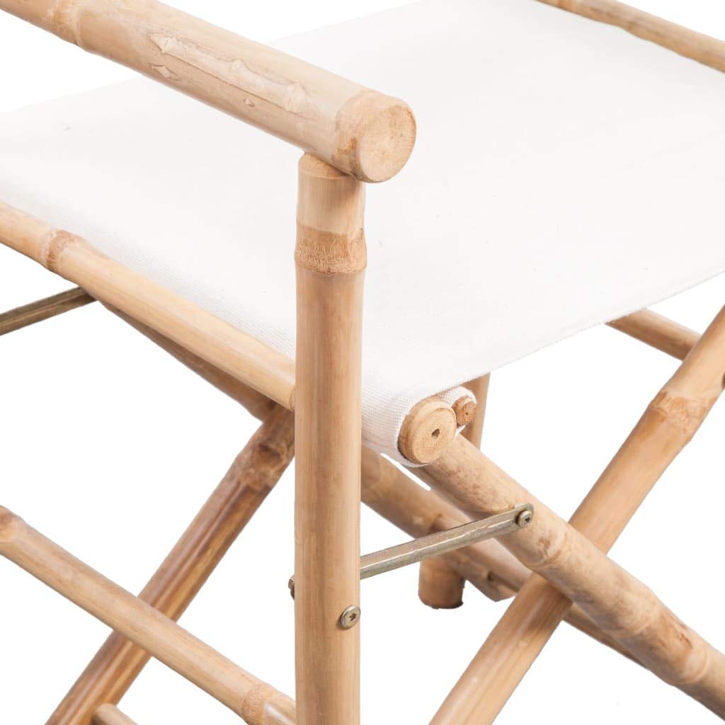 Vetnasa Folding Director's Chair 2 pcs Bamboo and Canvas