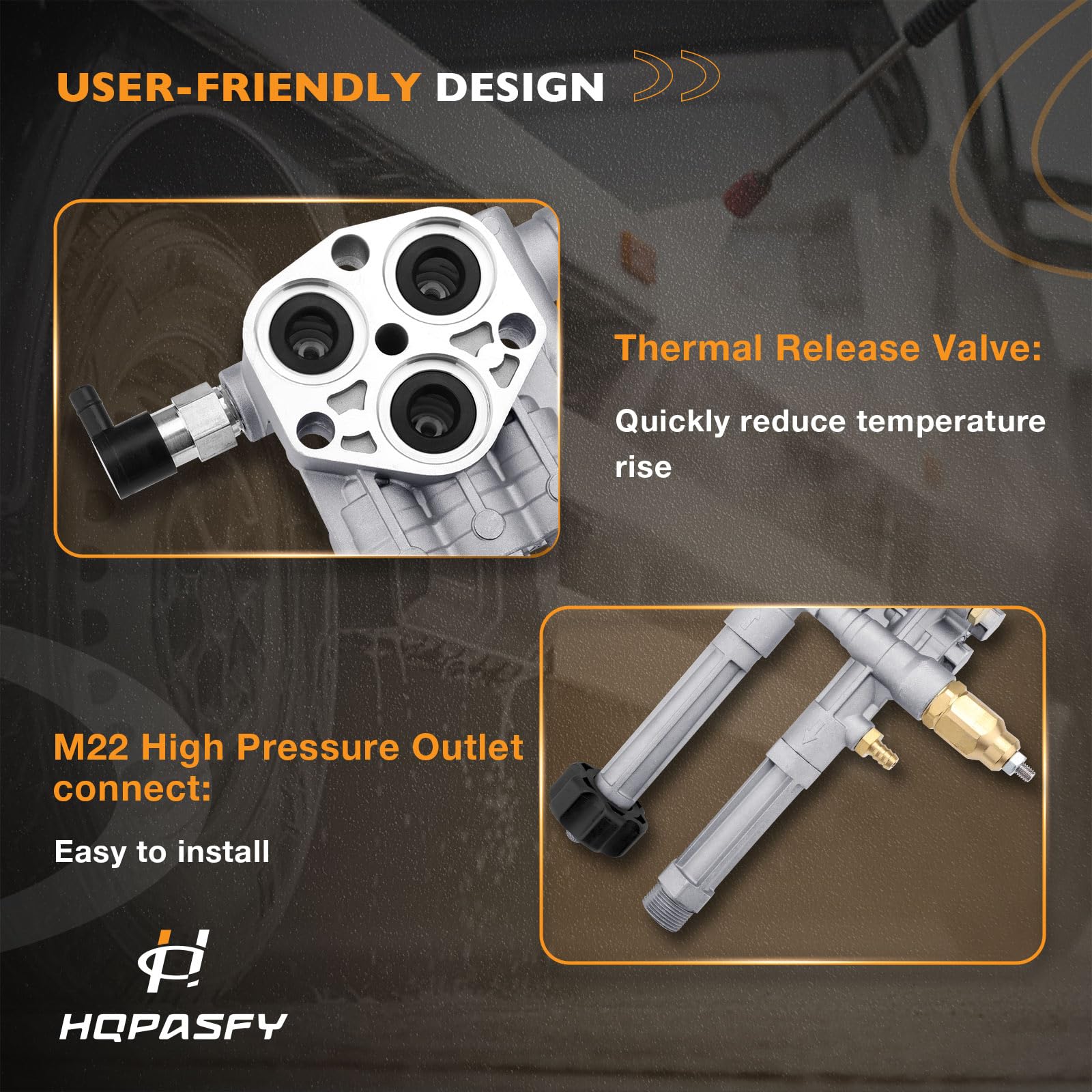 HQPASFY AR42940 Pressure Washer Pump Head Aluminum Compatible with SRMW RMW Series Pumps 2.2G24 2G20 2G24 2.2G26