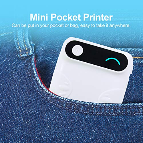 VIBY Mini BT Pocket Printer Portable Instant Mobile Printer Thermal Paper Receipt Printer for Android iOS Smartphone Windows