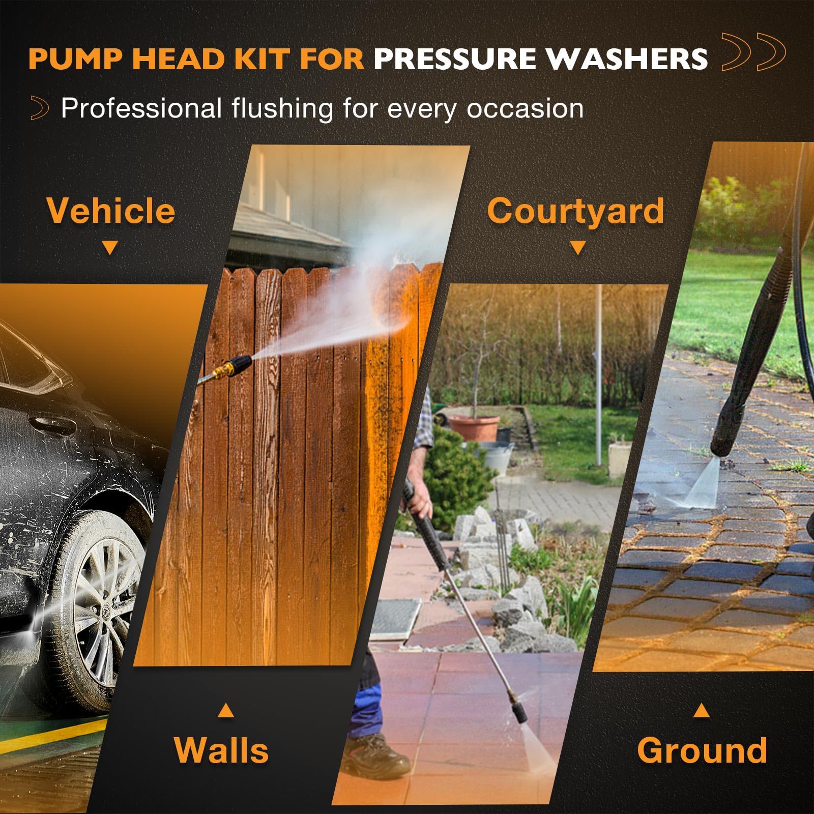 HQPASFY AR42940 Pressure Washer Pump Head Aluminum Compatible with SRMW RMW Series Pumps 2.2G24 2G20 2G24 2.2G26