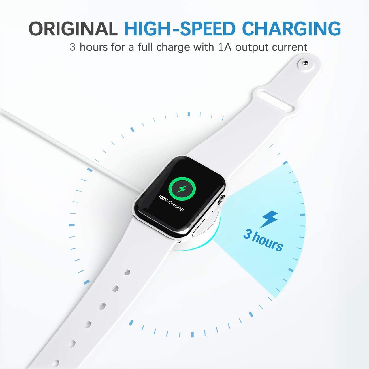 Short Watch Charger for Apple Watch Charger, USB A Short iWatch Charging Cable Short Cord Compatible with Apple Watch Series 9 8 7 6 SE 5 4 3 2 1,Ultra (1FT/0.3M)