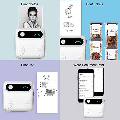 VIBY Mini BT Pocket Printer Portable Instant Mobile Printer Thermal Paper Receipt Printer for Android iOS Smartphone Windows