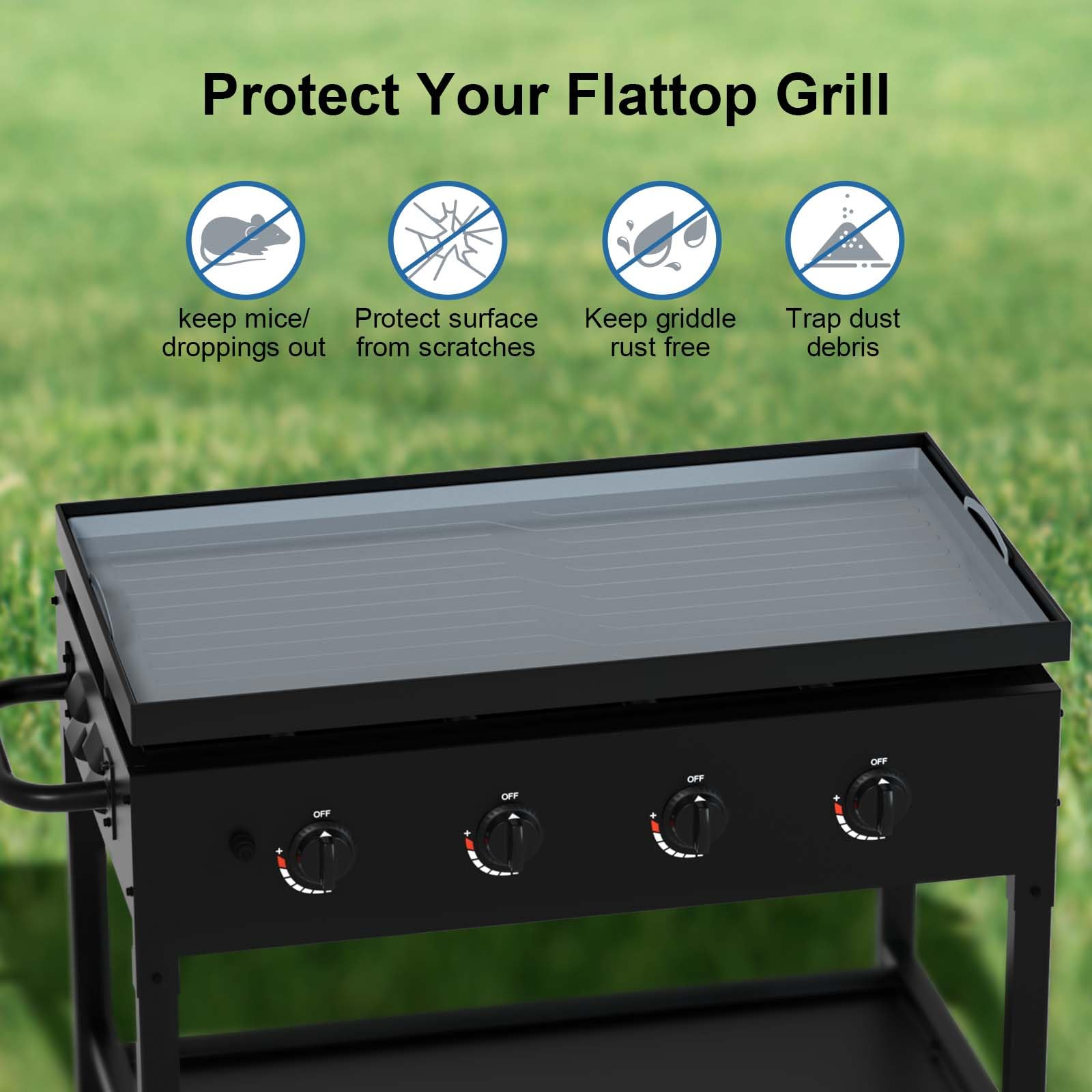 Griddle Mat Silicone for Blackstone 22 inch Tabletop Griddle, Silicone Griddle Mat with Handles, 100% Food Grade Silicone Griddle Cover Fits Blackstone, Keep Griddle Clean and Protected