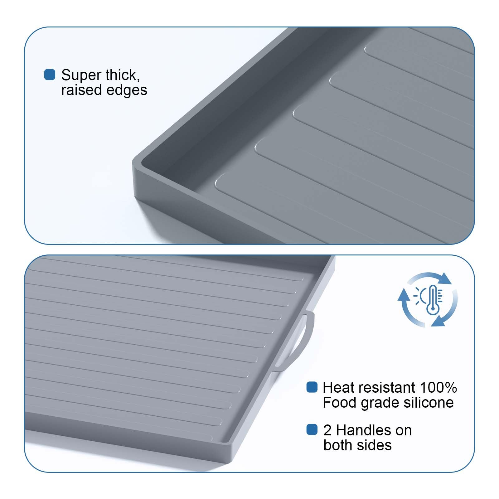 Griddle Mat Silicone for Blackstone 22 inch Tabletop Griddle, Silicone Griddle Mat with Handles, 100% Food Grade Silicone Griddle Cover Fits Blackstone, Keep Griddle Clean and Protected