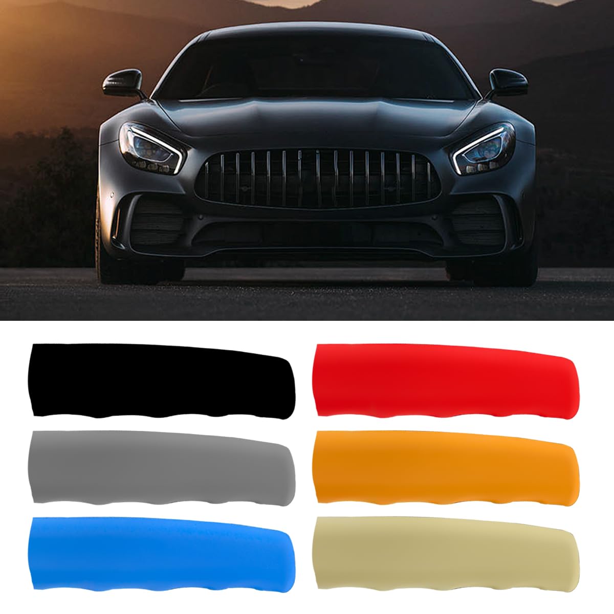 BESULEN Car Handbrake Cover, Silicone Anti-Slip Hand Brake Sleeve, Wave Shaped Decorative Protector for Car Brake Lever, Car Interior Accessories Comfortable Handbrake Grip Cover(Black)
