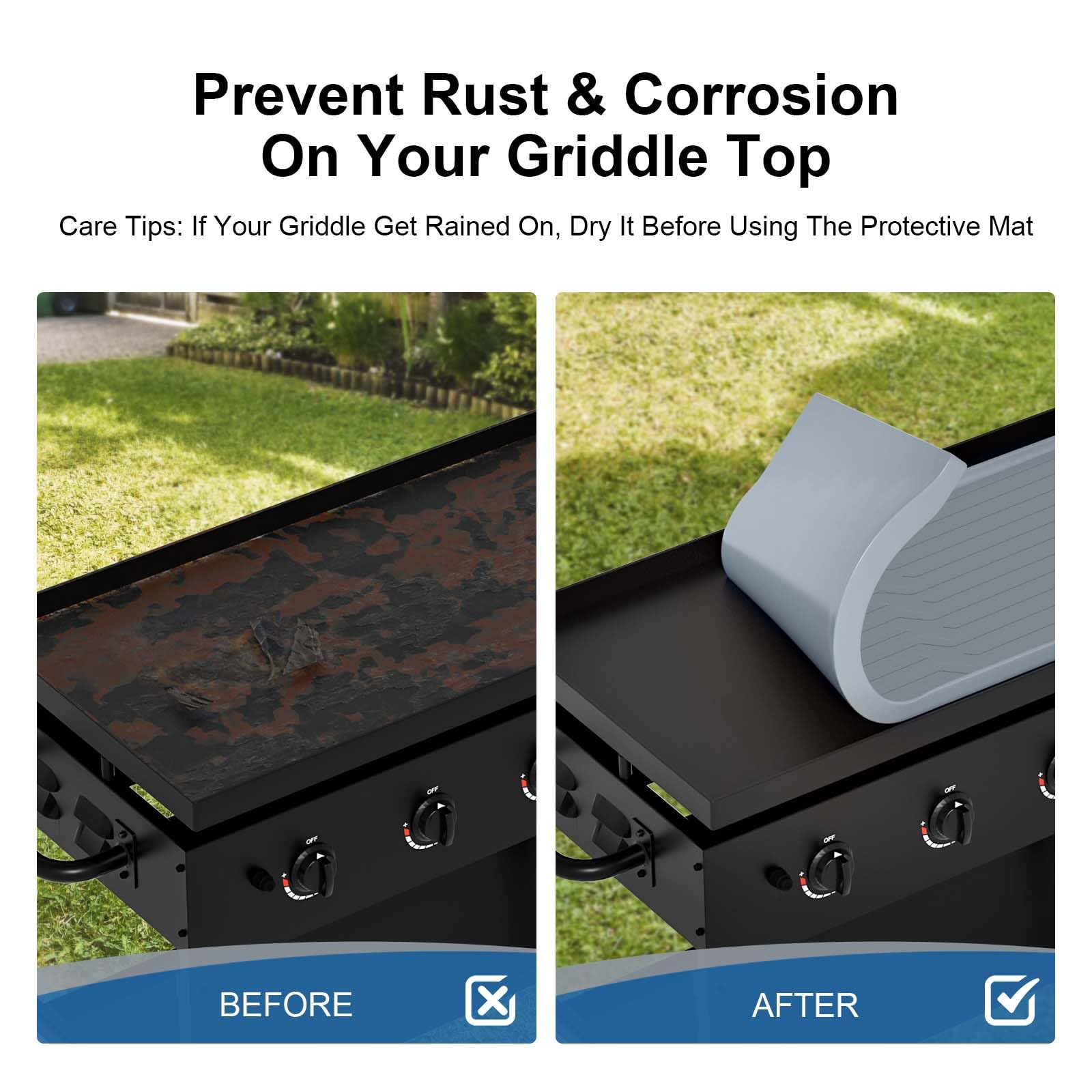 Griddle Mat Silicone for Blackstone 22 inch Tabletop Griddle, Silicone Griddle Mat with Handles, 100% Food Grade Silicone Griddle Cover Fits Blackstone, Keep Griddle Clean and Protected