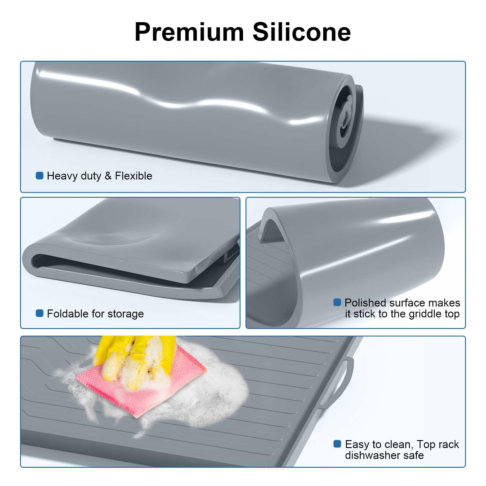 Griddle Mat Silicone for Blackstone 22 inch Tabletop Griddle, Silicone Griddle Mat with Handles, 100% Food Grade Silicone Griddle Cover Fits Blackstone, Keep Griddle Clean and Protected