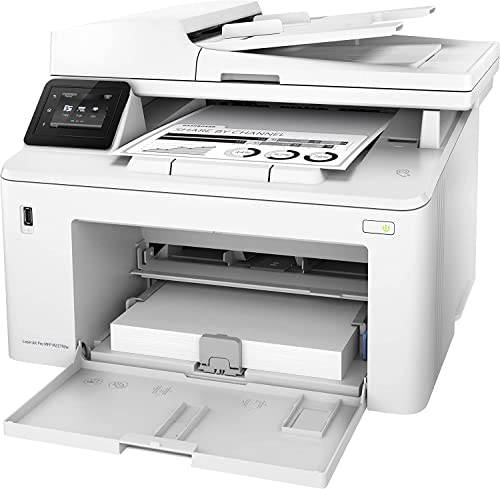 HP Laserjet Pro MFP M227fdw All-in-One Wireless NFC Monochrome Laser Printer - Print Scan Copy Fax -2.7" Touchscreen, 30 ppm, Auto Duplex Printing, 35-Sheet ADF, Ethernet, White, Cbmou Printer Cable