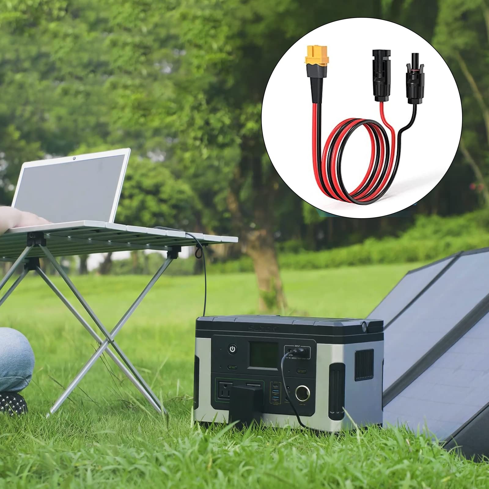 SHENGANG 1M 12AWG XT60 Female Solar Panel Connection Cable Charging Cable Solar Generator Solar Power Supplies