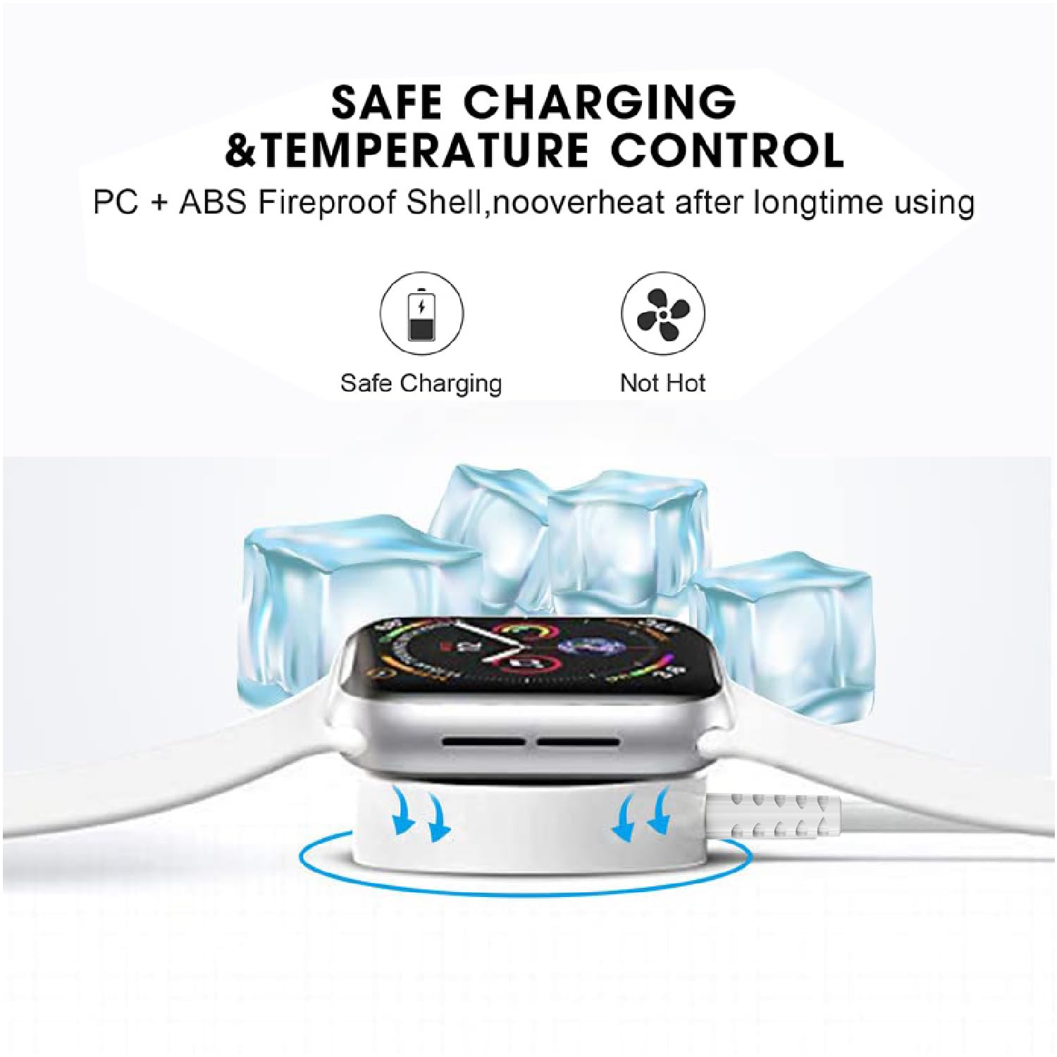 Short Watch Charger for Apple Watch Charger, USB A Short iWatch Charging Cable Short Cord Compatible with Apple Watch Series 9 8 7 6 SE 5 4 3 2 1,Ultra (1FT/0.3M)