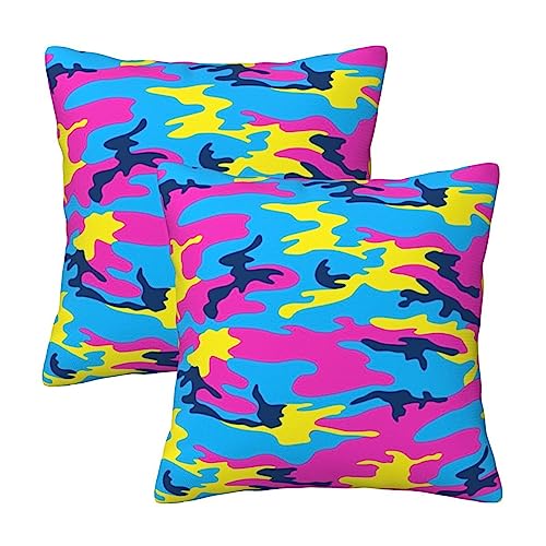 AFHYZY Camo Throw Pillow Covers Set of 2 Soft Pillow Case Protectors with Zipper Standard Size Pillowcase Covers Home Decor Couch Pillows 18"x18"