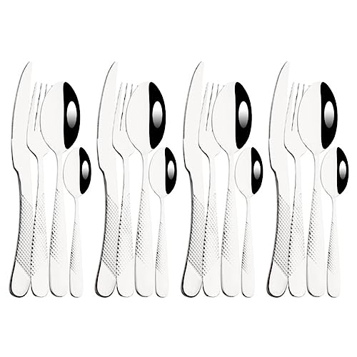 16 Pieces Rose Gold Dinnerware Set Fork Spoon Knife Cutlery Set Stainless Steel Cutlery Complete Gold Tableware Sets