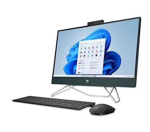 HP 2023 All-in-One AIO Desktop 23.8" FHD IPS Touch 10-Core Intel Core i5-1235U Iris Xe Graphics 64GB DDR4 2TB SSD WiFi AX RJ45 HDMI Webcam Wireless Mouse KB Starry Forest Windows 11 Pro w/RE USB