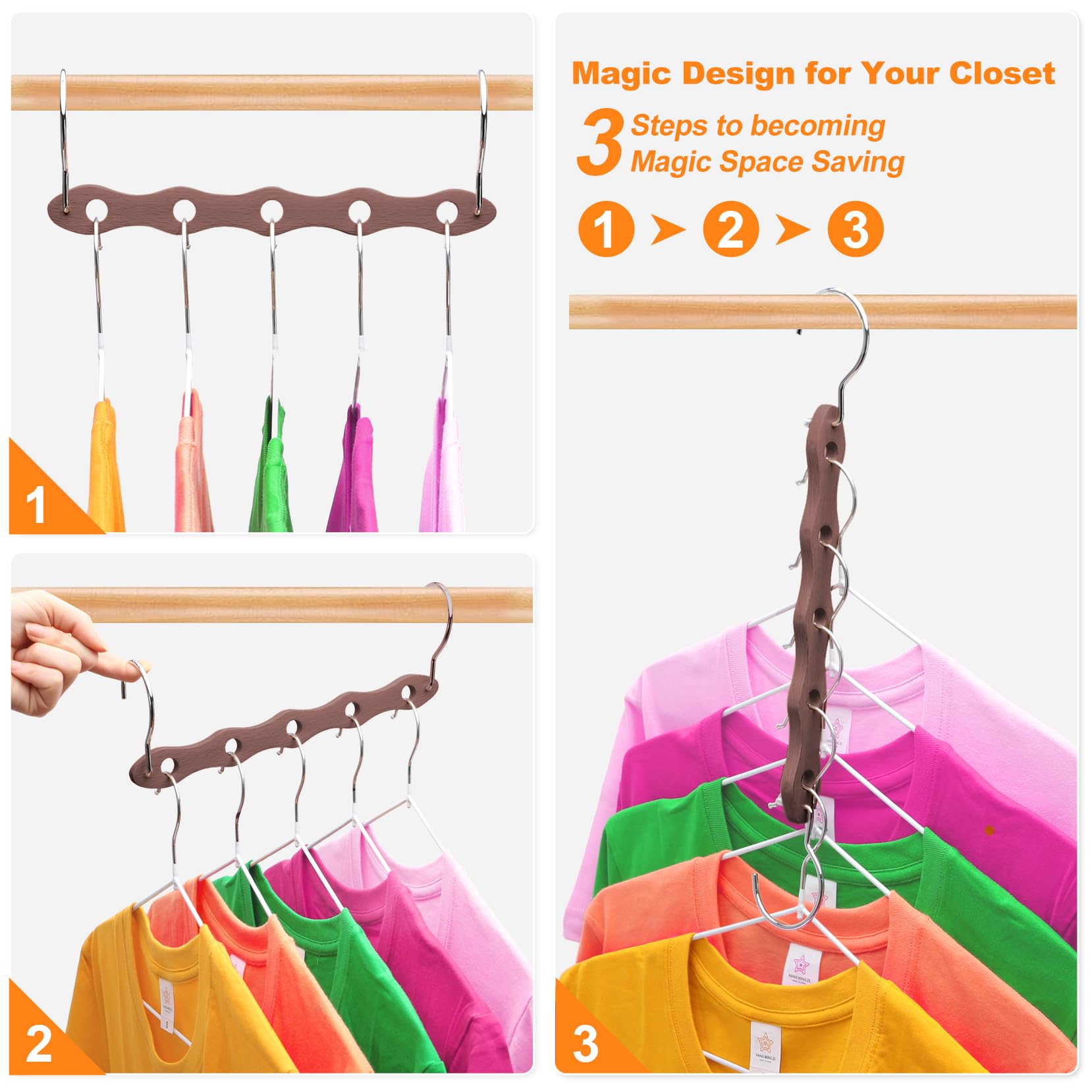 HEYHOUSE Closet Organizers and Storage,College Dorm Room Essentials,Multifunctional Closet Organizer Magic Space Saving Hangers for Wardrobe
