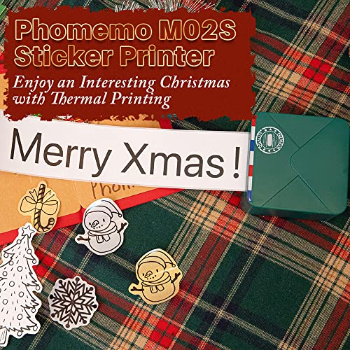 Phomemo M02S 304dpi Pocket Printer- Upgraded HD Bluetooth Thermal Photo Printer, Black and White Print-Out Phone Printer for Photo Printing, Plan Journal, Organization, Art Creation, Gift, DarkGreen