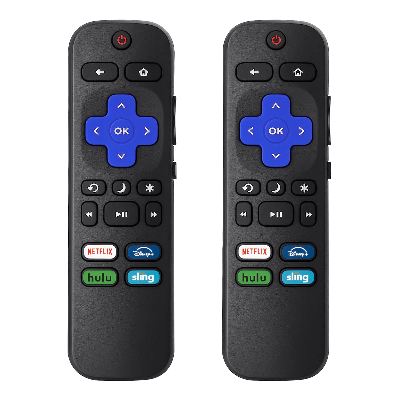 (Set of 2) Replacement Remote Controls Exclusively for Roku TV: Compatible with TCL, Hisense, Onn, Sharp, Element, Westinghouse, and Philips Roku Series Smart TVs (Not for Roku Stick or Box)