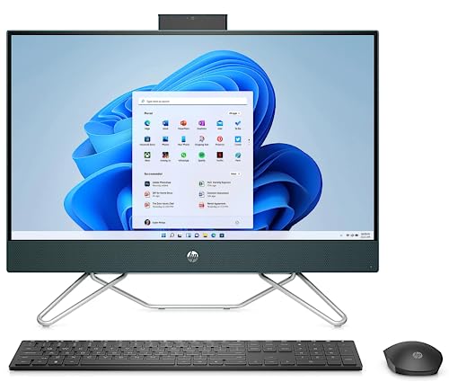 HP 2023 All-in-One AIO Desktop 23.8" FHD IPS Touch 10-Core Intel Core i5-1235U Iris Xe Graphics 64GB DDR4 2TB SSD WiFi AX RJ45 HDMI Webcam Wireless Mouse KB Starry Forest Windows 11 Pro w/RE USB