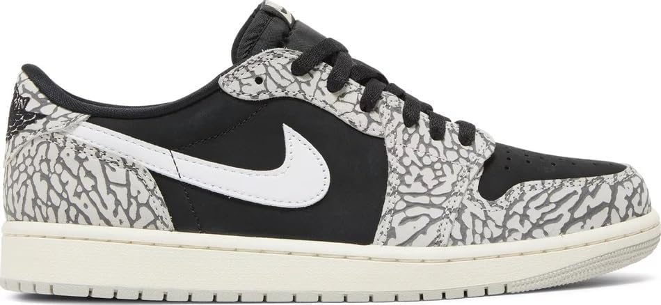 Men's Jordan 1 Retro Low OG (CZ0790 001) - 9 Black/Muslin/Tech Grey/White