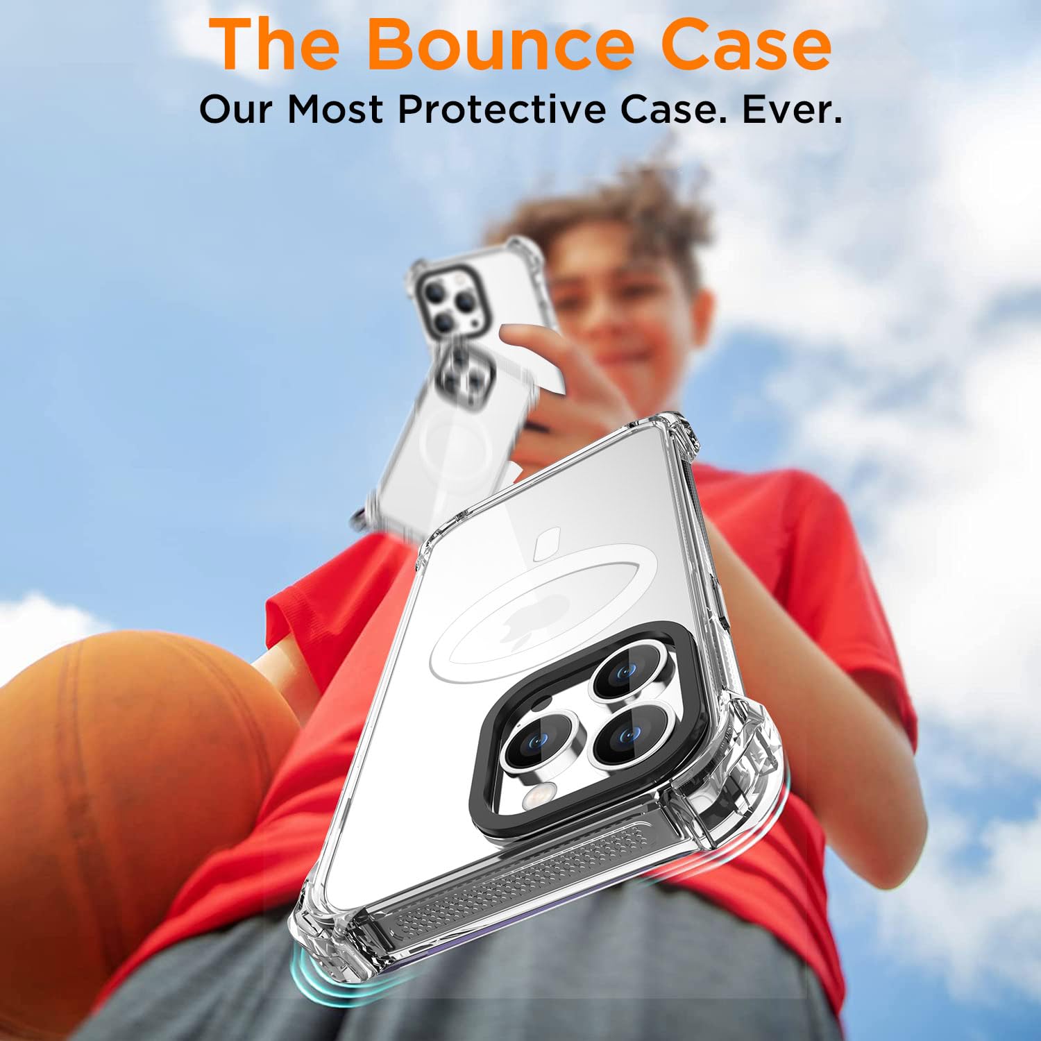 AICase Bounce Case Compatible with iPhone 14 Pro Max Clear Compatible with MagSafe, Impact Shockproof [Non-Yellowing] [21.3 FT Military Drop Protection] Magnetic Mag Safe Phone Cover