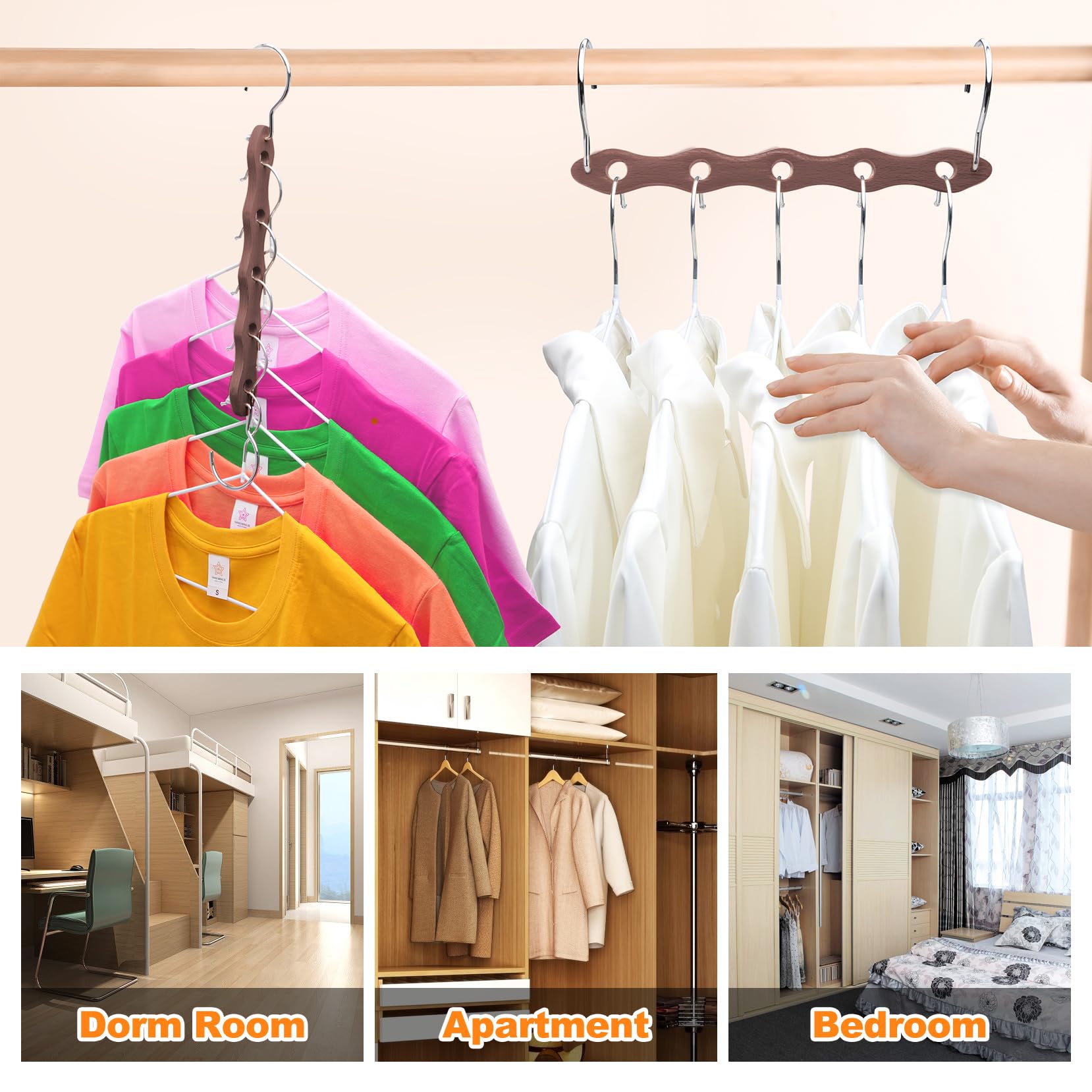 HEYHOUSE Closet Organizers and Storage,College Dorm Room Essentials,Multifunctional Closet Organizer Magic Space Saving Hangers for Wardrobe