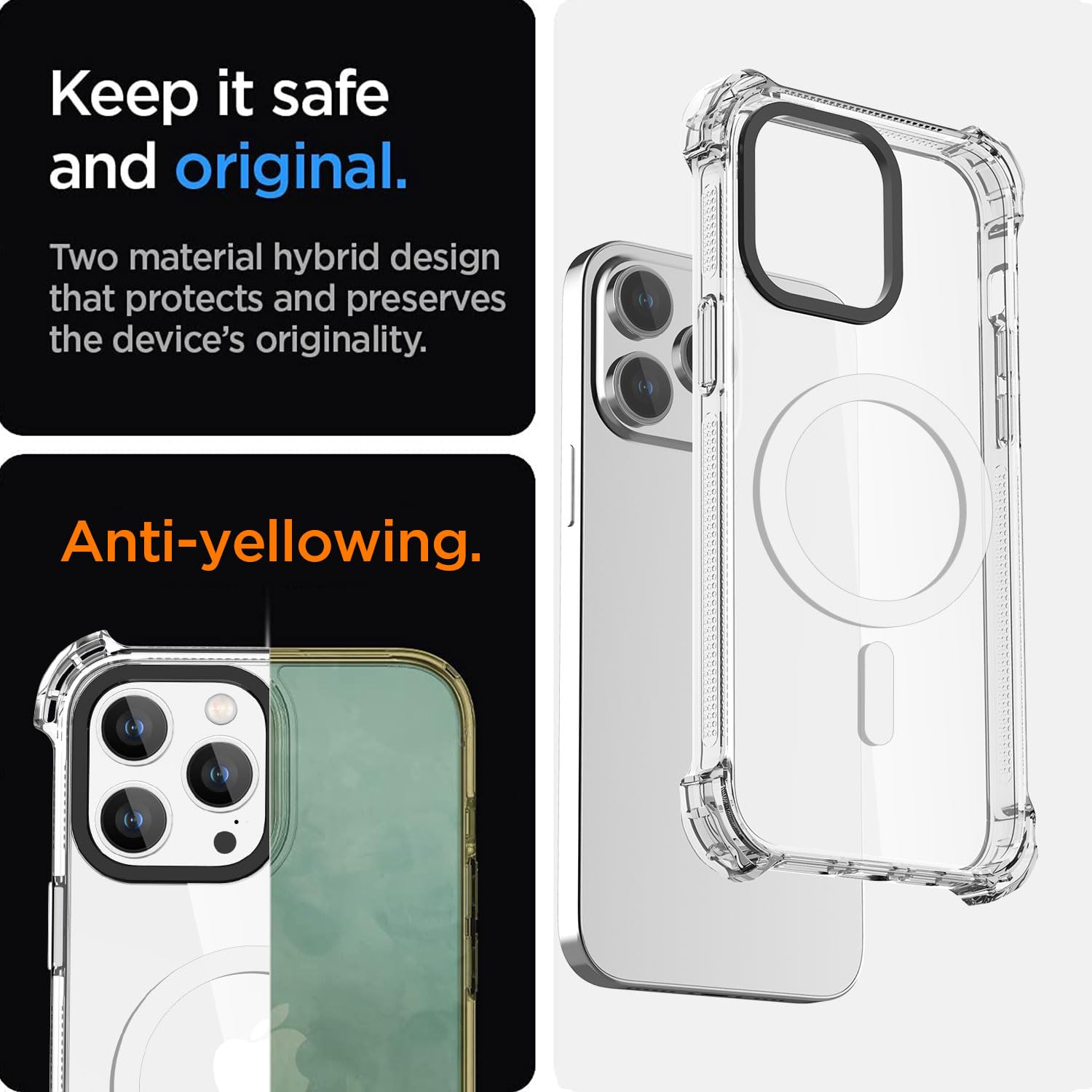 AICase Bounce Case Compatible with iPhone 14 Pro Max Clear Compatible with MagSafe, Impact Shockproof [Non-Yellowing] [21.3 FT Military Drop Protection] Magnetic Mag Safe Phone Cover