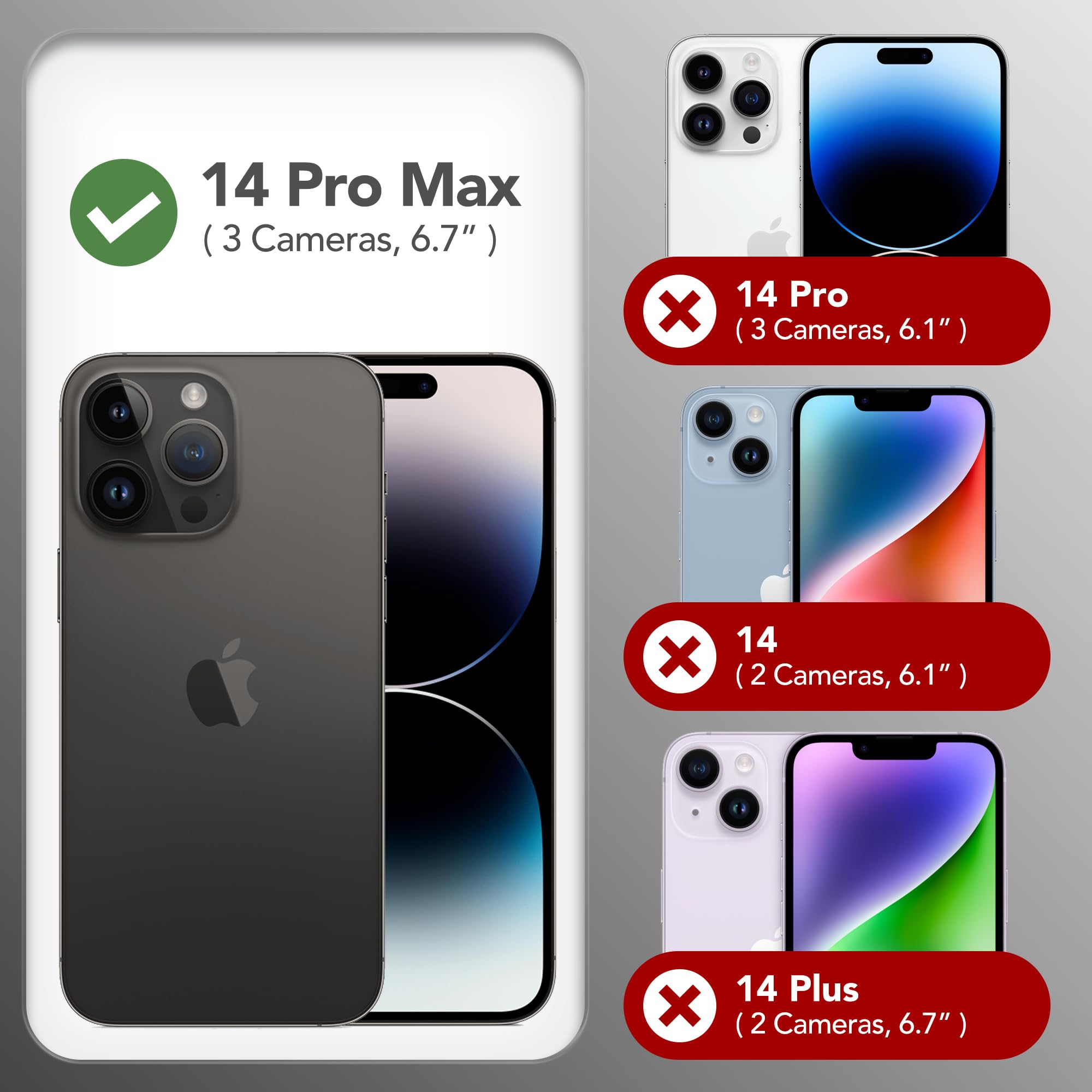GONEZ for iPhone 14 Pro Max Case Silicone, Compatible with MagSafe, with Screen Protector + Camera Lens Protector, Liquid Silicone Shockproof Protective iPhone 14 ProMax Case 6.7", Black