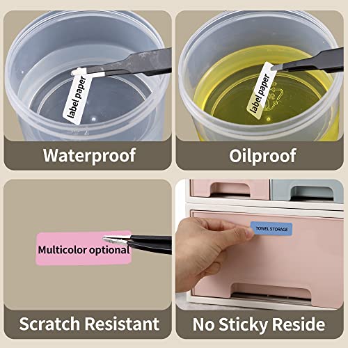 5 Rolls NIIMBOT Label Maker Tape with The Pink NIIMBOT D11 Printer, Self-Adhesive Label Sticker for D11/D110, Mini Bluetooth Label Printer Portable Smart Phone Handheld Sticker Mini Labeler Inkless