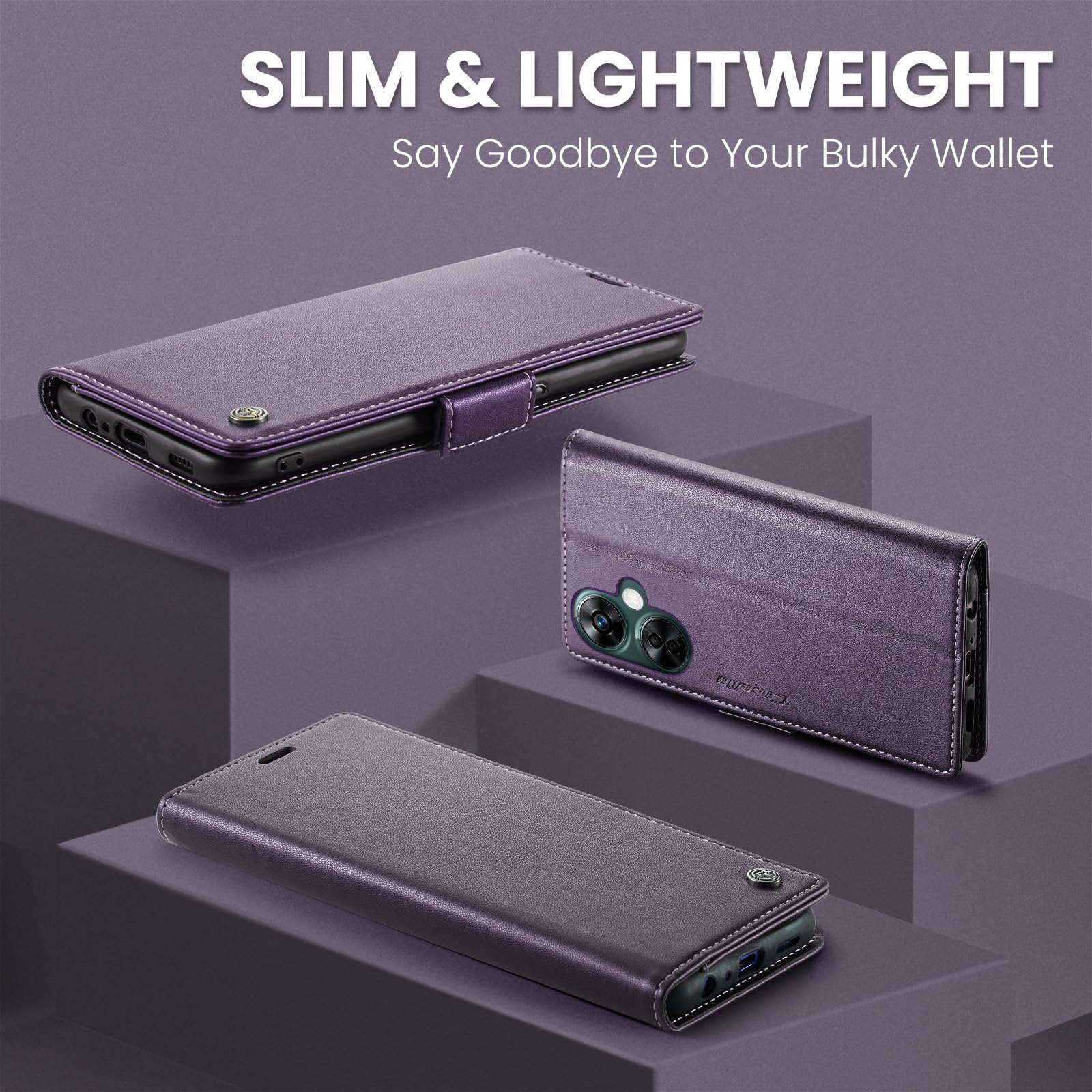 Taneny for Oneplus Nord N30 5G Case,[RFID Blocking] PU Leather Wallet Flip Folio Case with Card Holder Kickstand Shockproof Phone Cover for Oneplus Nord N30 5G 2023 (Purple)