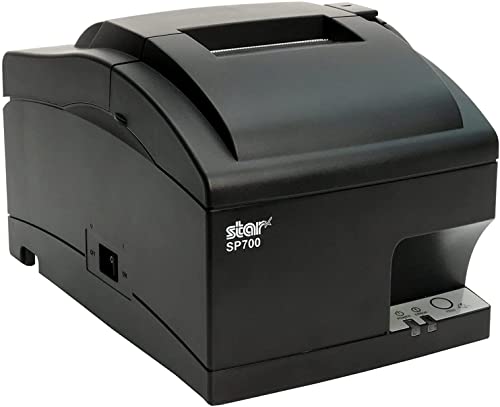 Star Micronics SP742ME Ethernet Monochrome Impact Kitchen Receipt Printer, Recessed Cable Connection, Compatible with Square and Clover, Auto-Cutter, Gray, JTTANDS