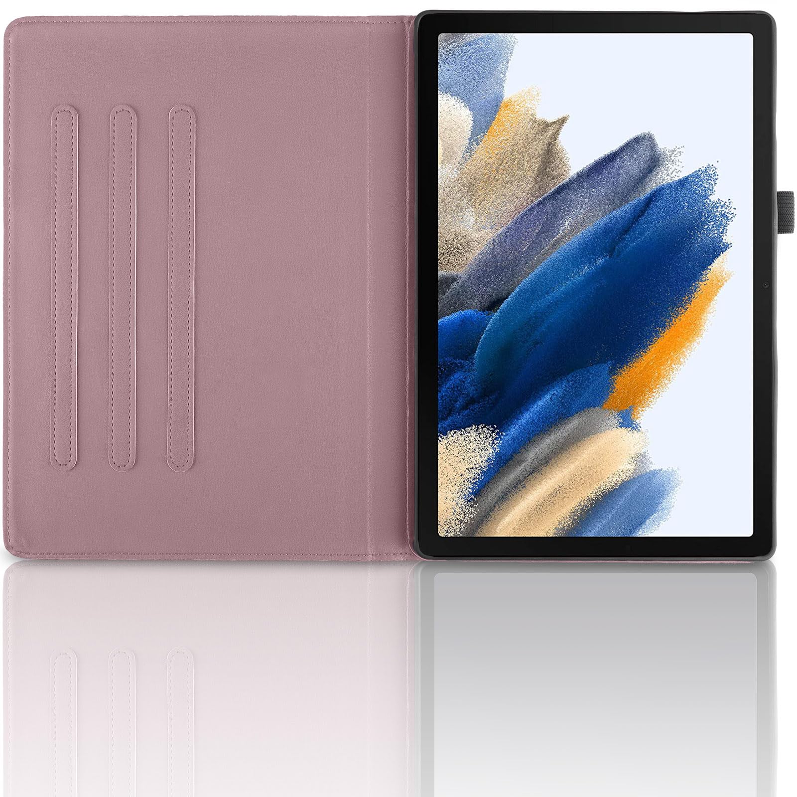 Rotating Case for Samsung Galaxy Tab A8 10.5'' 2022 Case SM-X200/X205 PU Leather Cover Lightweight Flip Stand Shell for Galaxy Tab A8 10.5 inch Tablet-Rose Gold