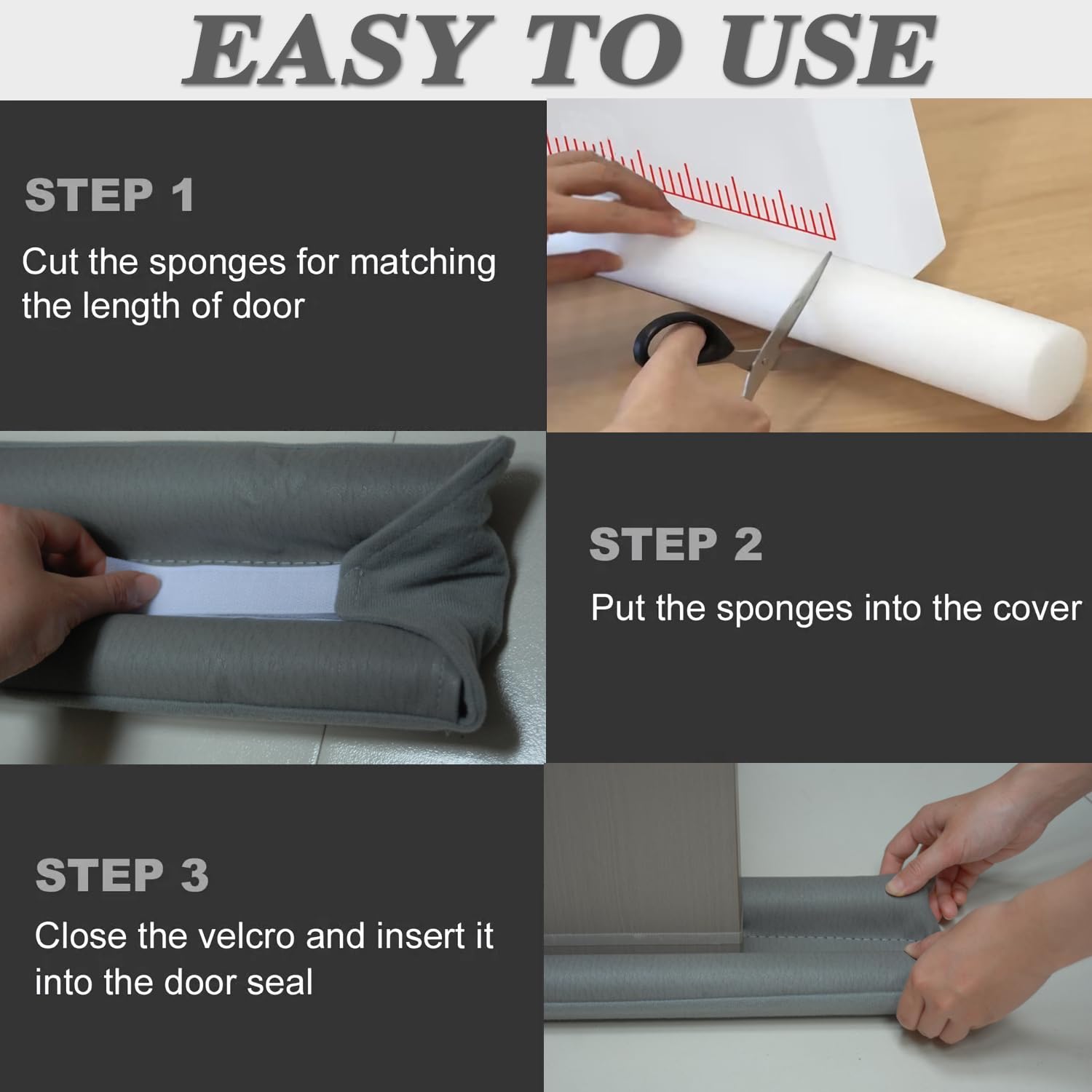 Door Draft Stopper,Leather Door Draft Stoppers for Bottom of Door,Under Door Draft Stopper Weather Stripping,30-36" Adjustable Draft Stopper for Bottom of Door,Door Draft Blocker,Grey