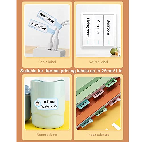 Label Printer 2022 Upgrade, Bluetooth Portable Wireless Label Maker Machine for Label Tape up to 1in, Smart Mini Sticker Printer with 2 Label Rolls