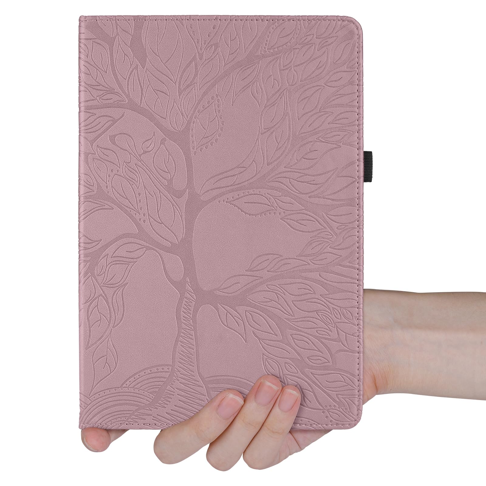 Rotating Case for Samsung Galaxy Tab A8 10.5'' 2022 Case SM-X200/X205 PU Leather Cover Lightweight Flip Stand Shell for Galaxy Tab A8 10.5 inch Tablet-Rose Gold