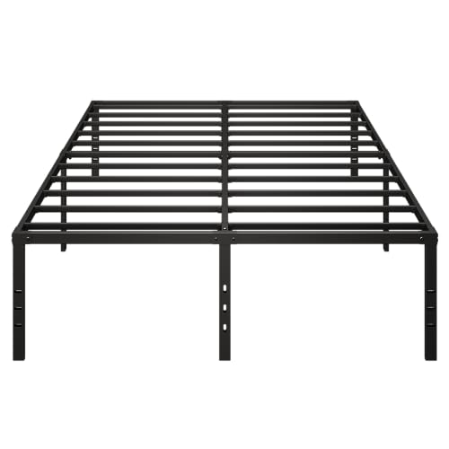 Jebosam Full Size Bed Frame No Box Spring Needed 14 inch Heavy Duty Platform Steel Support 2500 lbs Bed Frame Full Size Easy to Assembly Non-Slip Noise Free Black