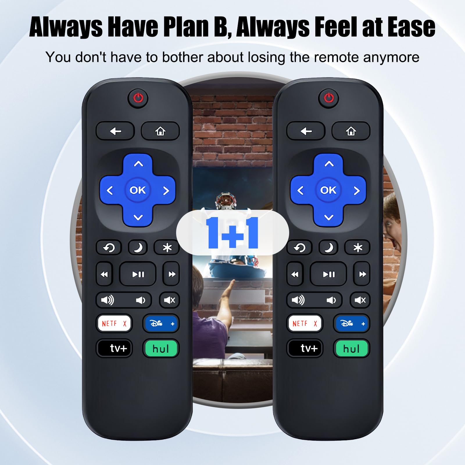 (Pack of 2) New Universal TV Remote Compatible with Roku TVs Remote, Compatible with TCL-Roku/Hisense-Roku/Onn-Roku/Sharp-Roku/Element-Roku/Westinghouse-Roku/Philips/Insignia/Jvc/RCA Smart TVs