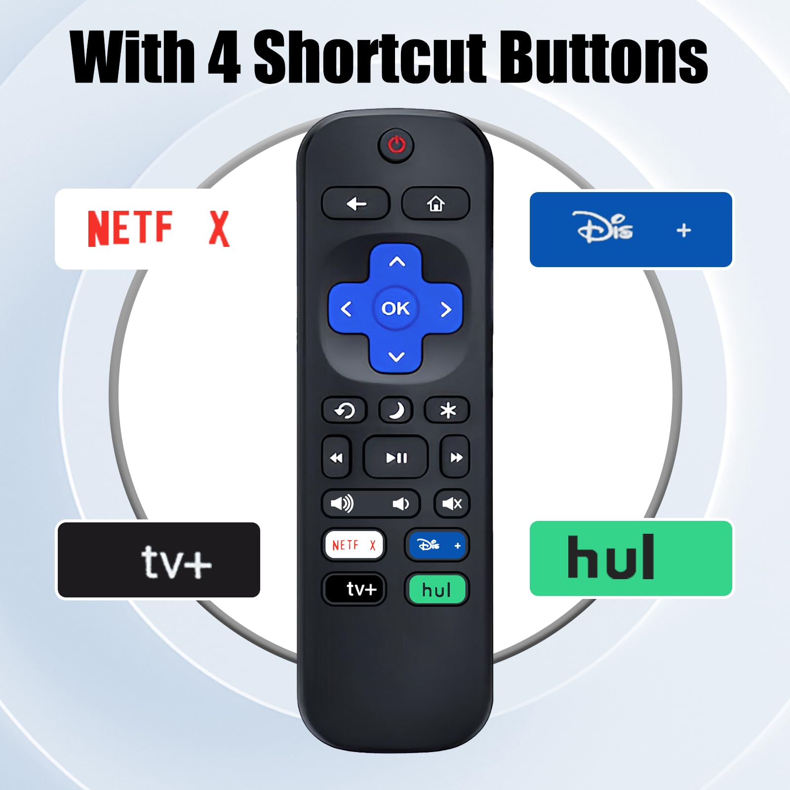 (Pack of 2) New Universal TV Remote Compatible with Roku TVs Remote, Compatible with TCL-Roku/Hisense-Roku/Onn-Roku/Sharp-Roku/Element-Roku/Westinghouse-Roku/Philips/Insignia/Jvc/RCA Smart TVs