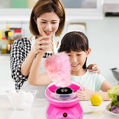 Cotton Candy Machine Desktop Cotton Candy Maker 450W Candy Floss Machine with Splash Prevention Bowl Sugar Scoop 10pcs Candy Sticks