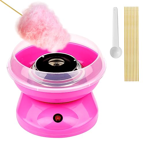 Cotton Candy Machine Desktop Cotton Candy Maker 450W Candy Floss Machine with Splash Prevention Bowl Sugar Scoop 10pcs Candy Sticks