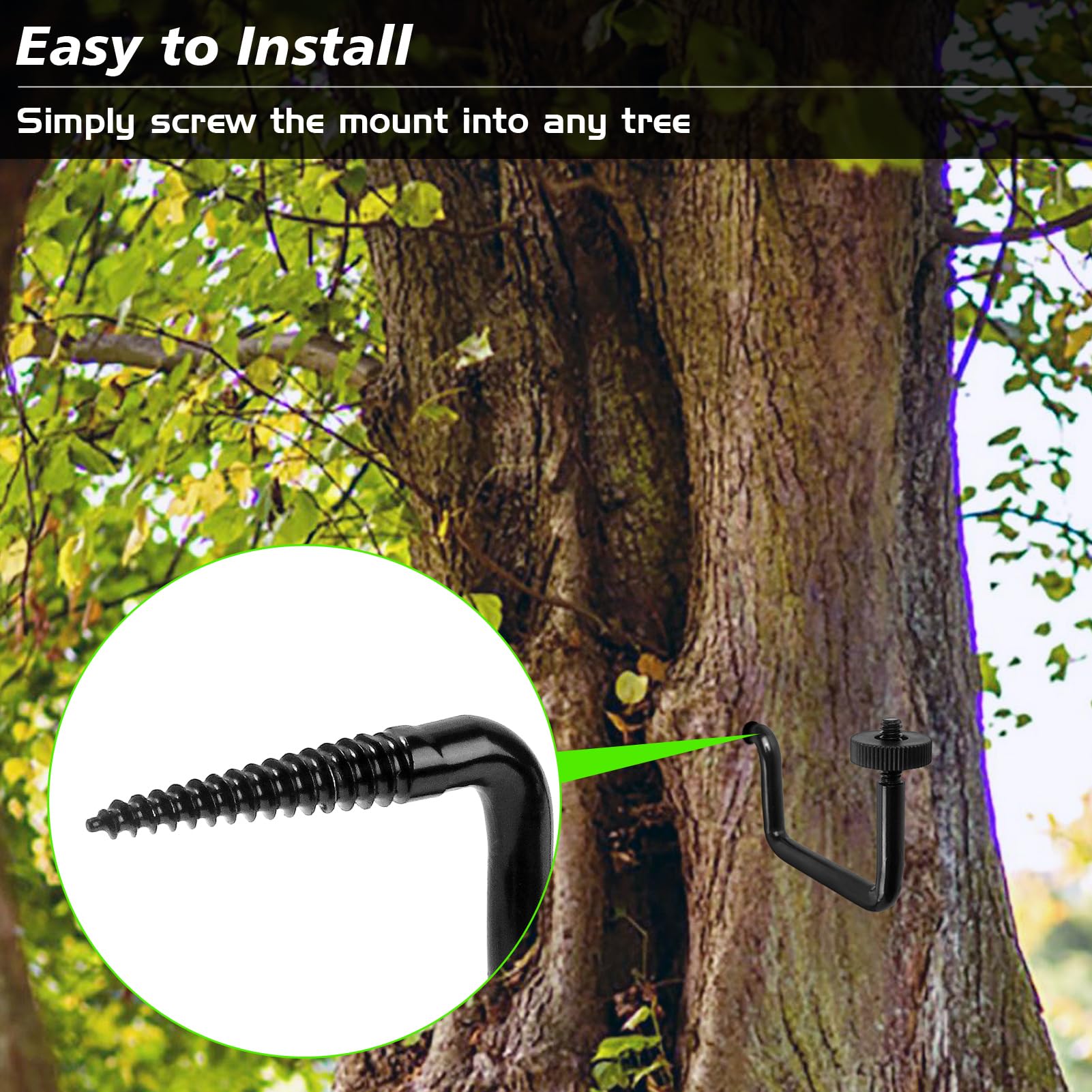 Foricx Trail Camera Mount, Trail Camera Holder, Hunting Accessory, 3 Pack Tracking Camera Bracket, Tree 1/4" x 20 Screw Mounting Brackets for Reliable Camera Placement,Trailcam Holder for Hunting