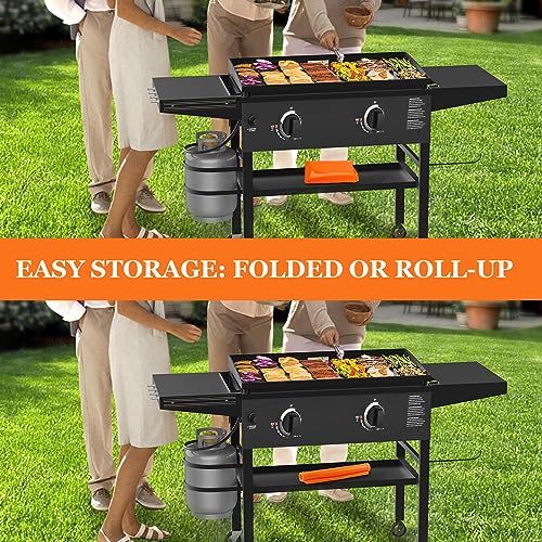 Ezebesta Silicone Griddle Portable Mat for Blackstone 28 Inch Griddle，Protective Cover Mats Blackstone Griddle Top，Covers for Blackstone Protector Outdoor-Orange outdoorliving