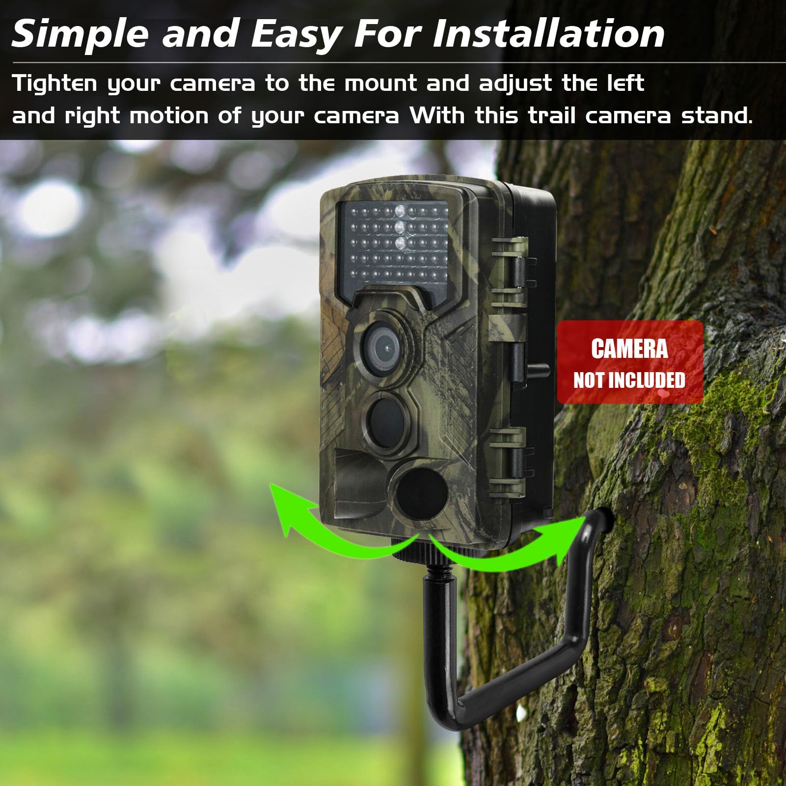 Foricx Trail Camera Mount, Trail Camera Holder, Hunting Accessory, 3 Pack Tracking Camera Bracket, Tree 1/4" x 20 Screw Mounting Brackets for Reliable Camera Placement,Trailcam Holder for Hunting