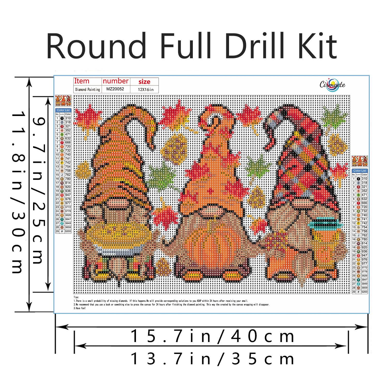 Cirmgete Fall Diamond Painting Kit,5D Diamond Art Kits for Thanksgiving Adults Full Round Drill,Paint by Diamonds Round for Wall Decor Gift