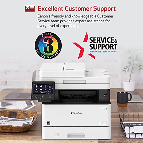 Canon imageCLASS MF455dw Wireless Monochrome All-in-One Laser Printer, Print&Copy&Scan&Fax, Duplex Printing, 40ppm, 600 x 600 dpi, 5" Color Touchscreen Display, Bundle with Lanbertent Printer Cable