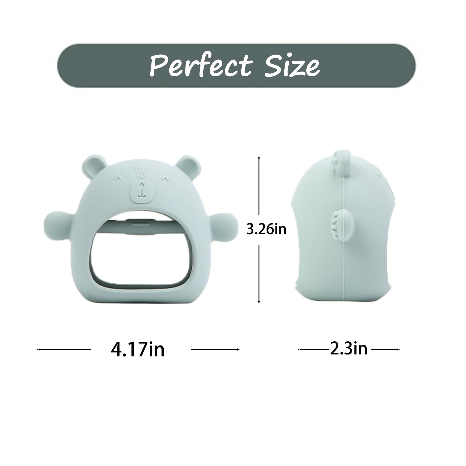Farowu Silicone Teething Toys for Babies 3-12 Months BPA-Free Baby Chew Toys Anti-Drop Baby Mitten Teether for Soothing Adorable Cute Silicone Baby Teether Toy